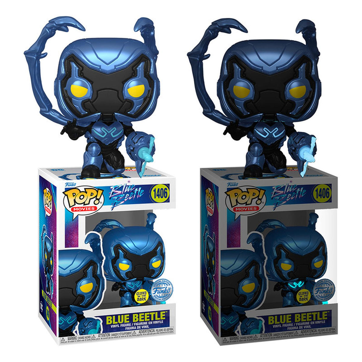 Funko Pop Blue Beetle 1406 Special Edition Glow Blue Beetle – Limited ...