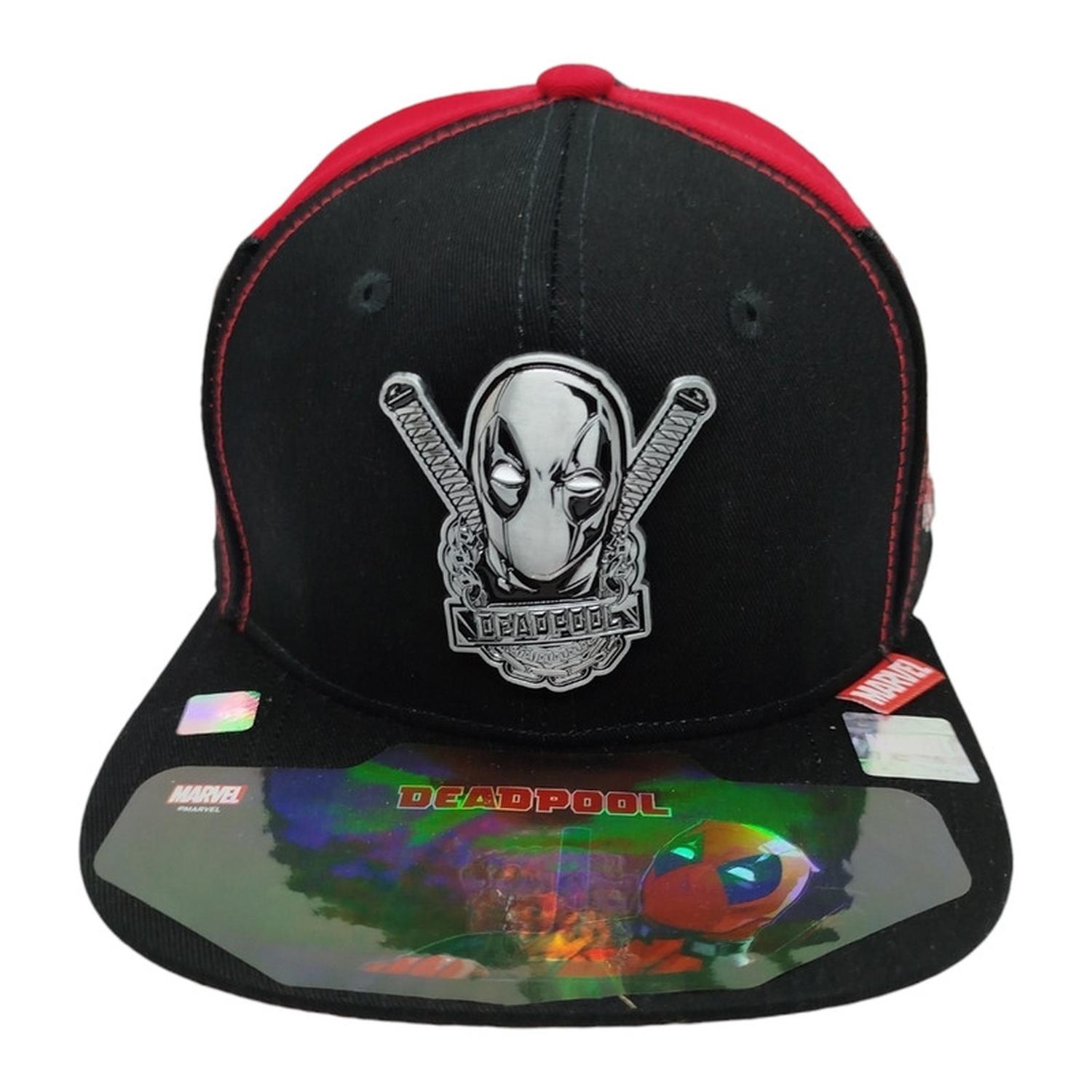 Kndit Caps Gorra Negra Con Rojo Visera Negra Placa Plateada Mate Katan ...